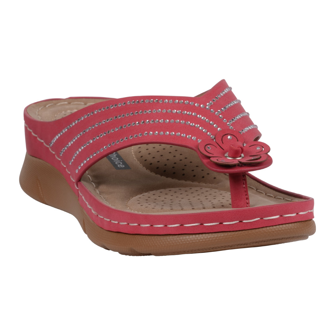 Women's Amari Flower Thong Flat Comfort Sandals – GC Shoes
