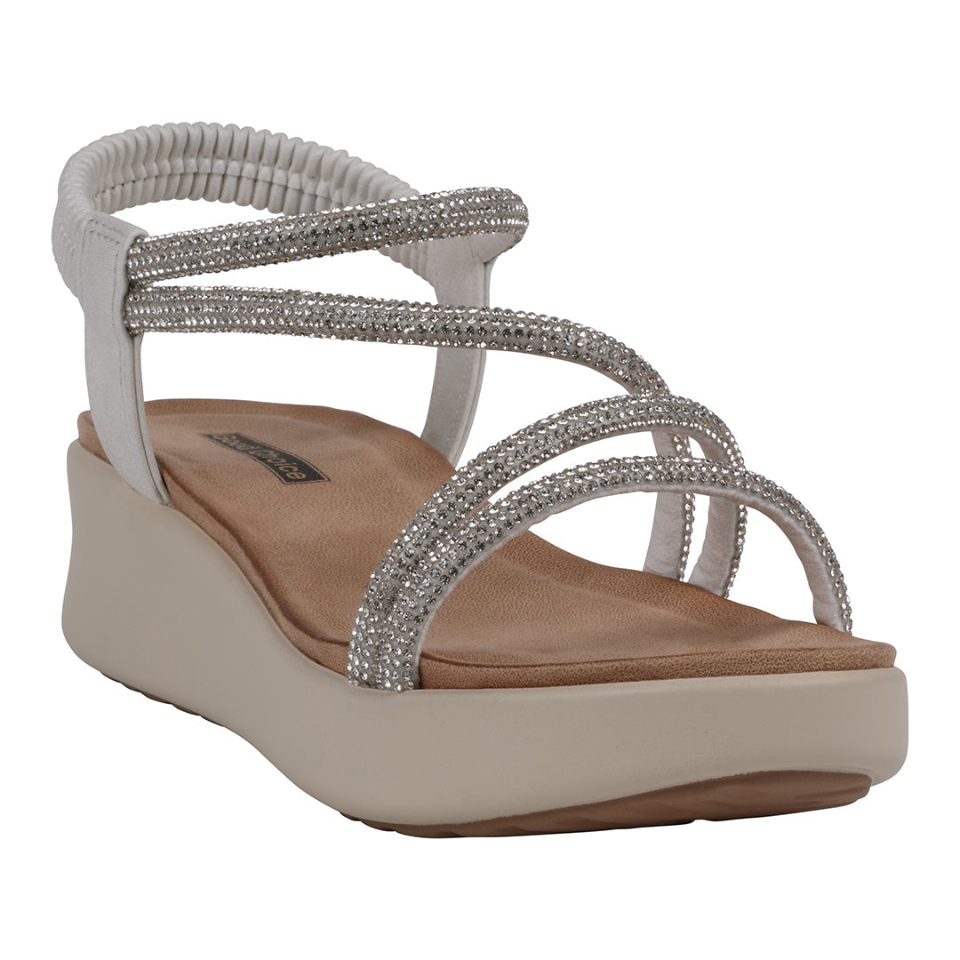 Women's Emory Silver Embellished Wedge Sandals – GC Shoes