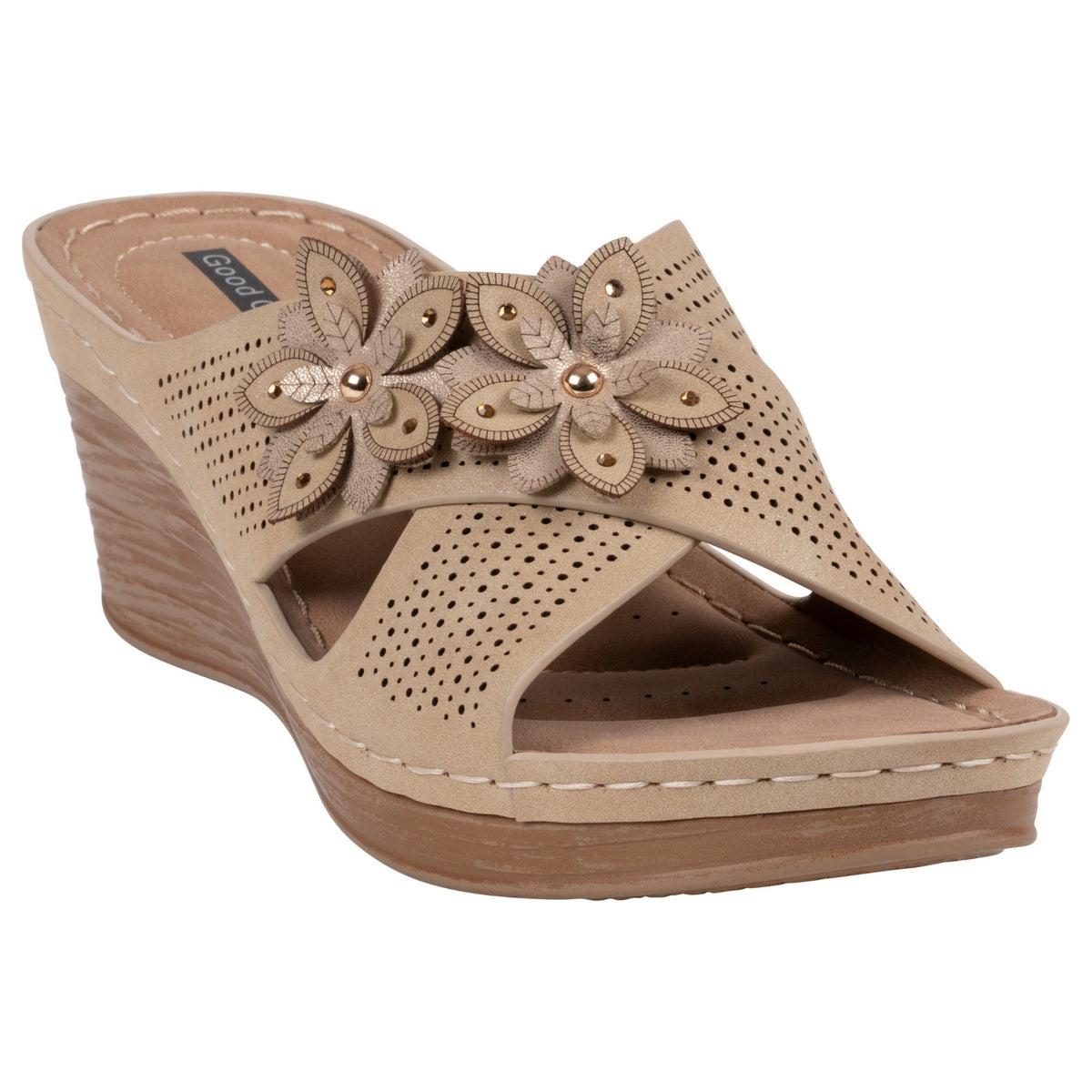 Women's Nylie Natural Floral Wedge Sandals – GC Shoes