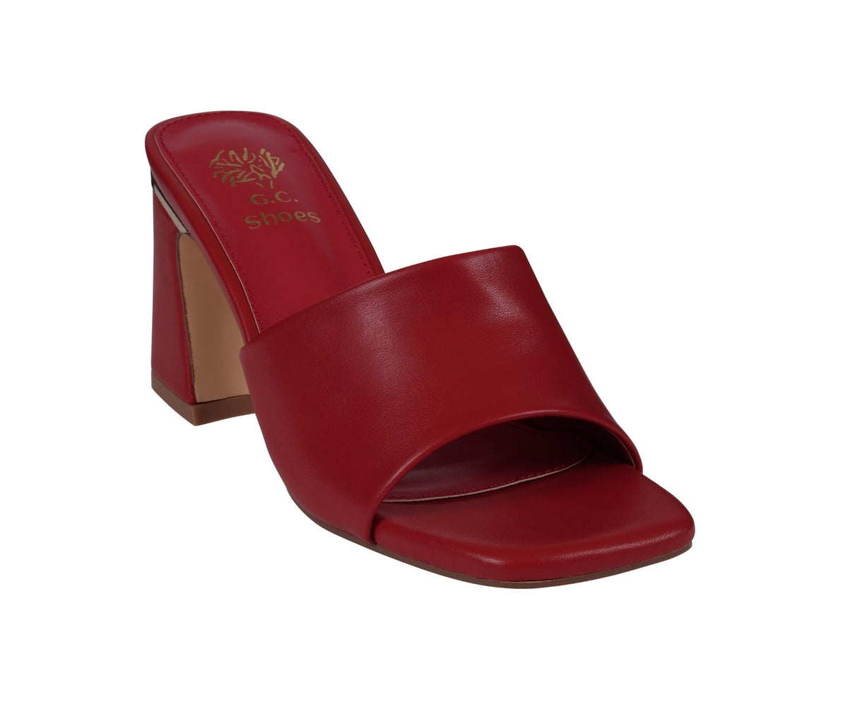 Women's Soho Red Square Toe Heeled Sandals – GC Shoes