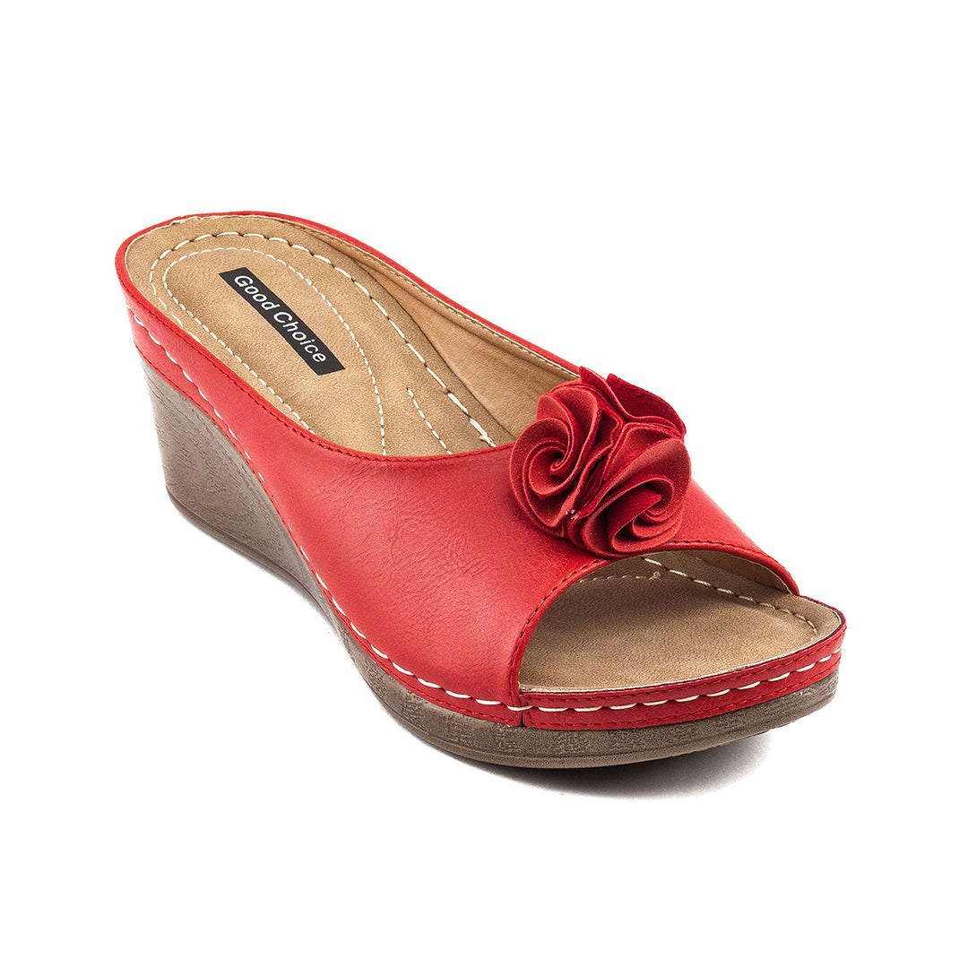 Women's Sydney Red Wedge Sandals – GC Shoes