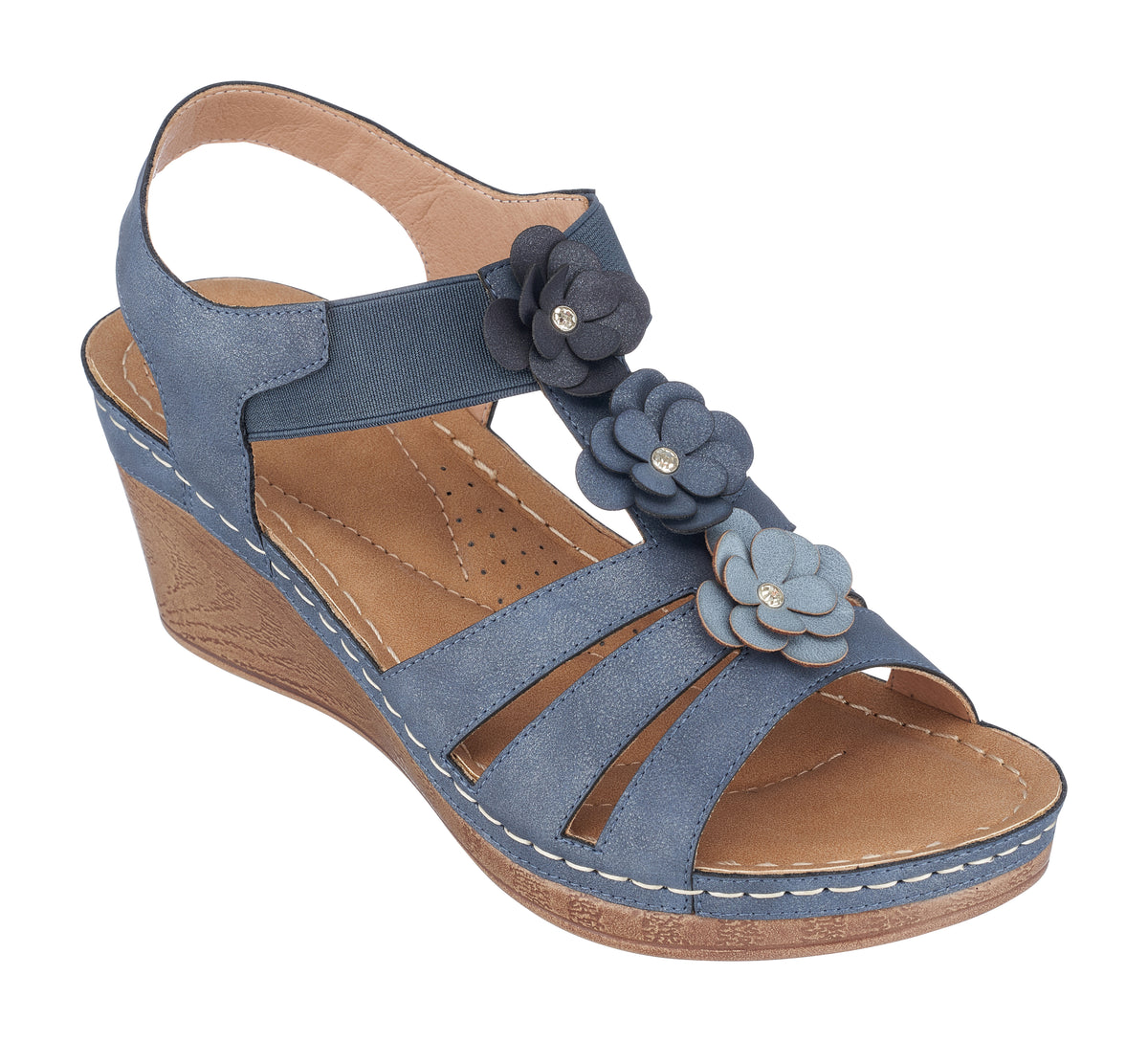 Beck Navy Wedge Sandals – GC Shoes